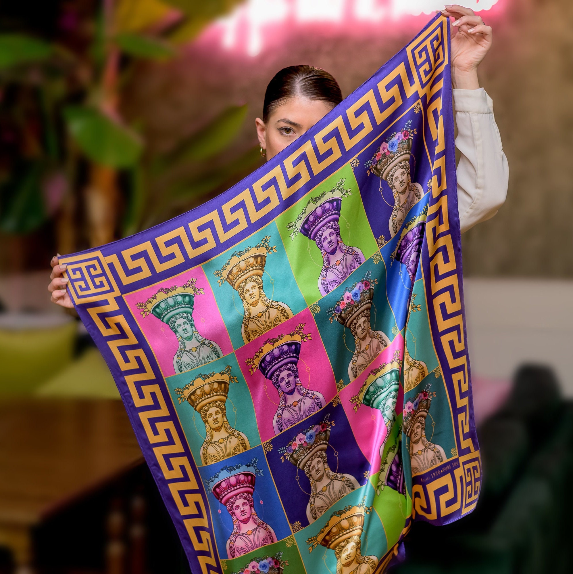 Large Silk Scarf, Multicolor Silk Scarf, Women Scarf, Gift for Her ...