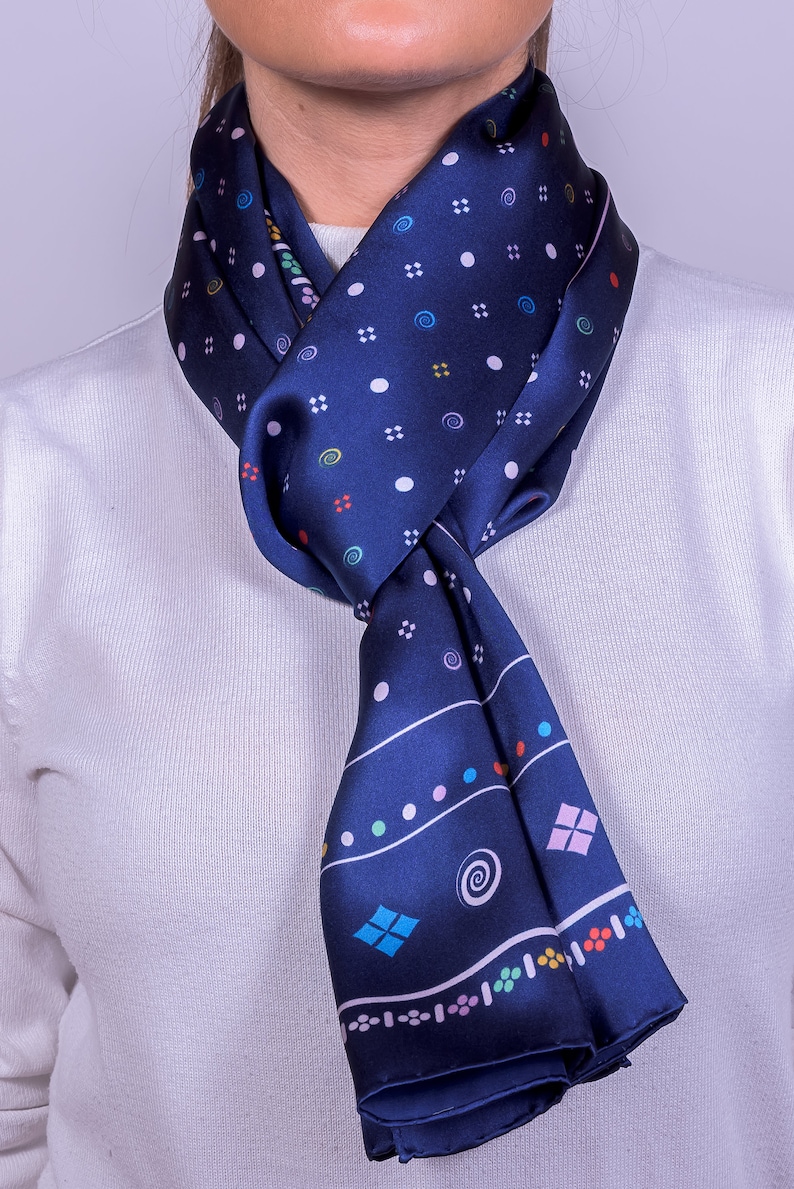 Blue Silk Scarf Women, Hand Painted Scarf, Summer Scarf, Gift for Her ...