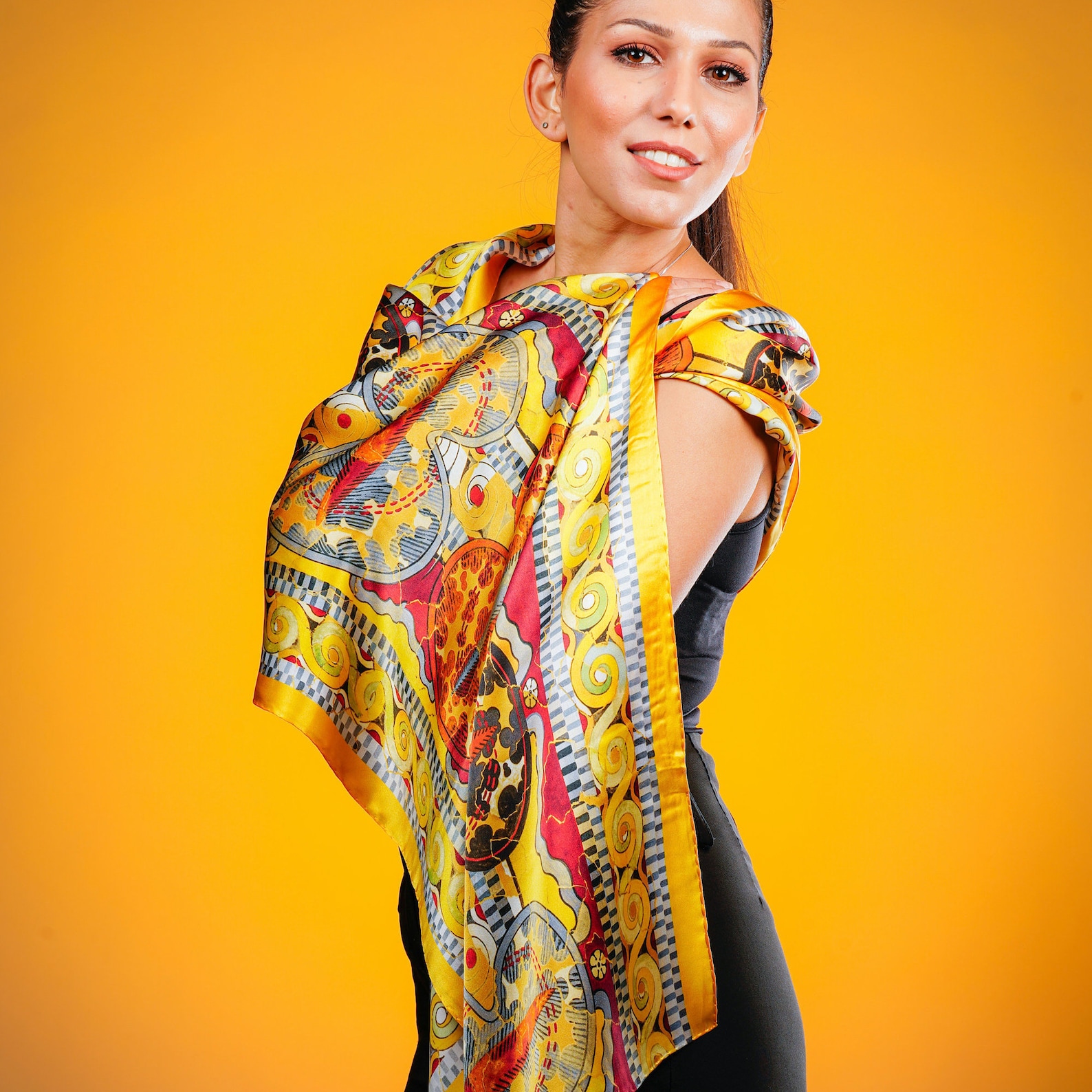 Yellow Silk Scarf Scarf Women Handpainted Scarf Gift for - Etsy