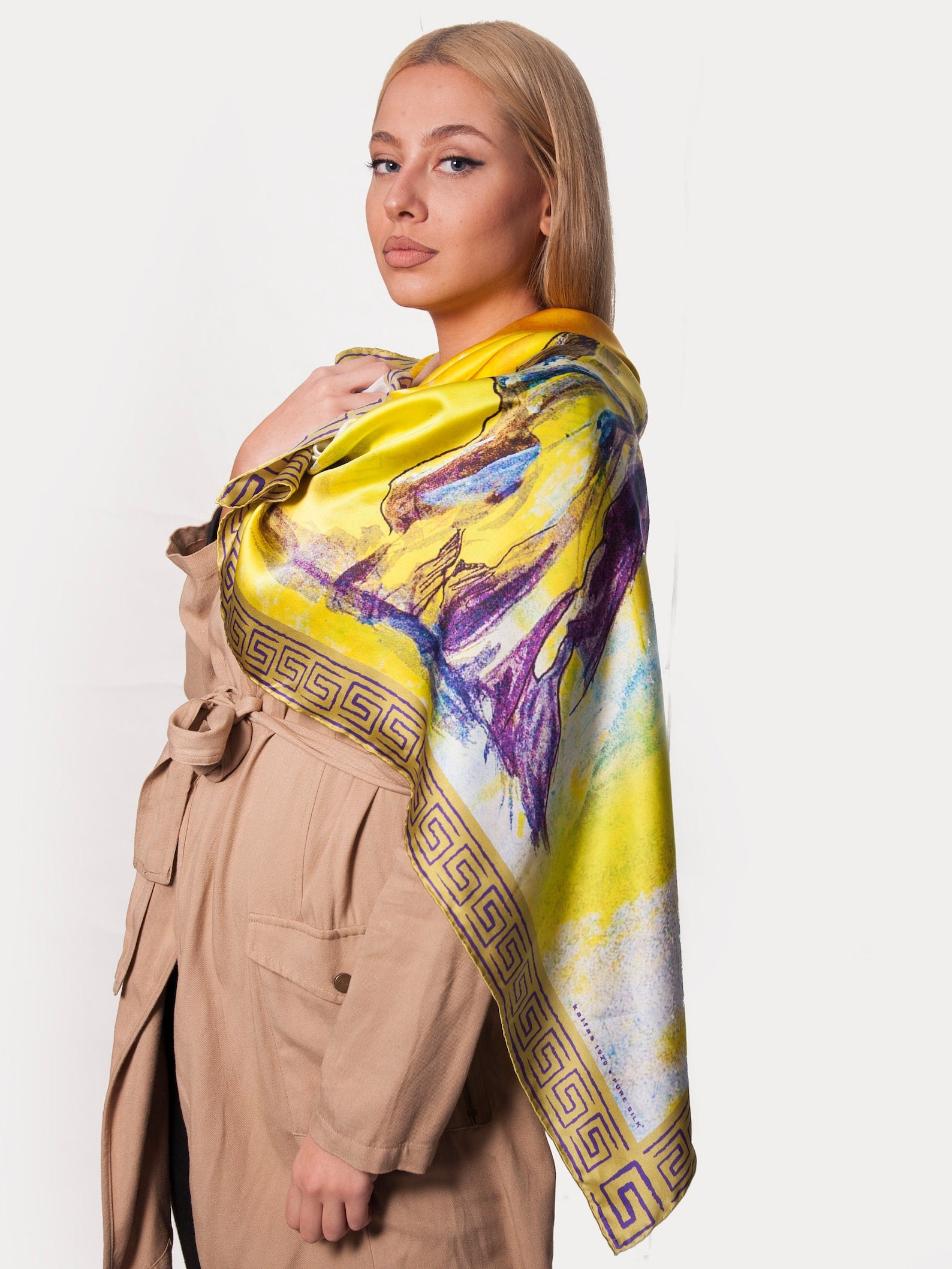 Scarf Women Ancient Greek Scarf Silk Scarf Yellow Scarf | Etsy