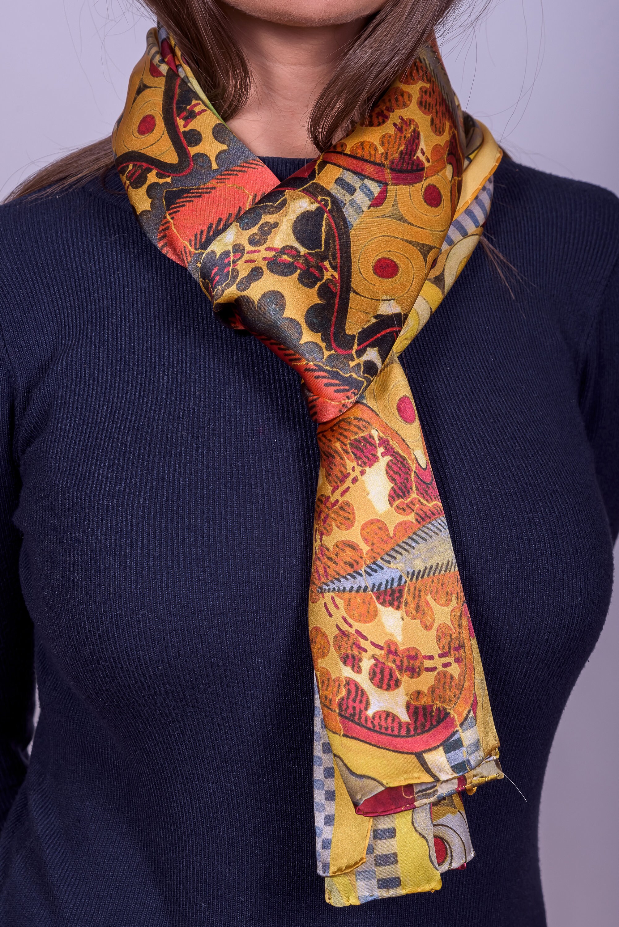 Yellow Silk Scarf Scarf Women Handpainted Scarf Gift for | Etsy