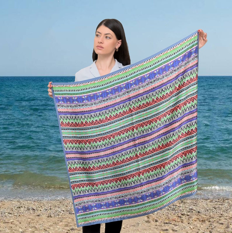 Summer Scarf, Women Silk Scarf, Square Scarf, Colorful Scarf, Handmade ...