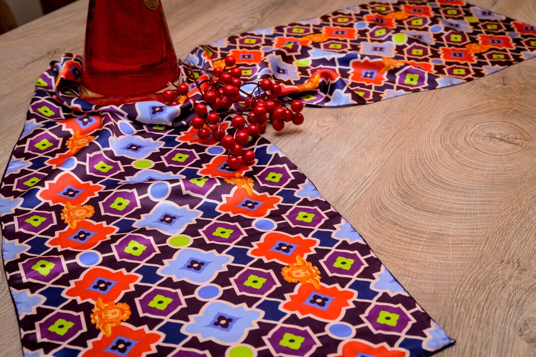 Handmade Table Runner, Silk Runner, Table Linen, Home Decoration, Silk ...