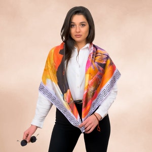 Red Silk Scarf Women, Silk Scarf, Silk Scarves, Ancient Greek Scarf ...