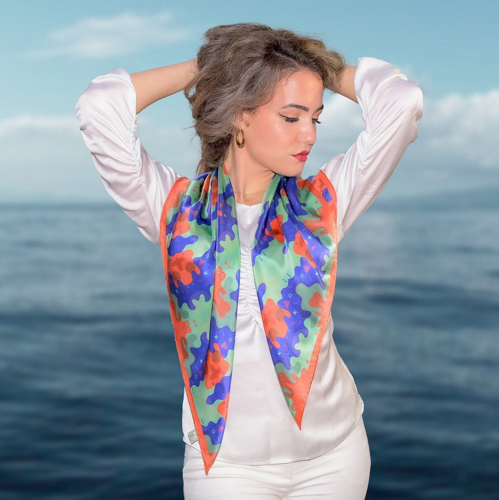 Large Square Scarf Silk Scarf Pure Silk Scarf Holiday Gift | Etsy