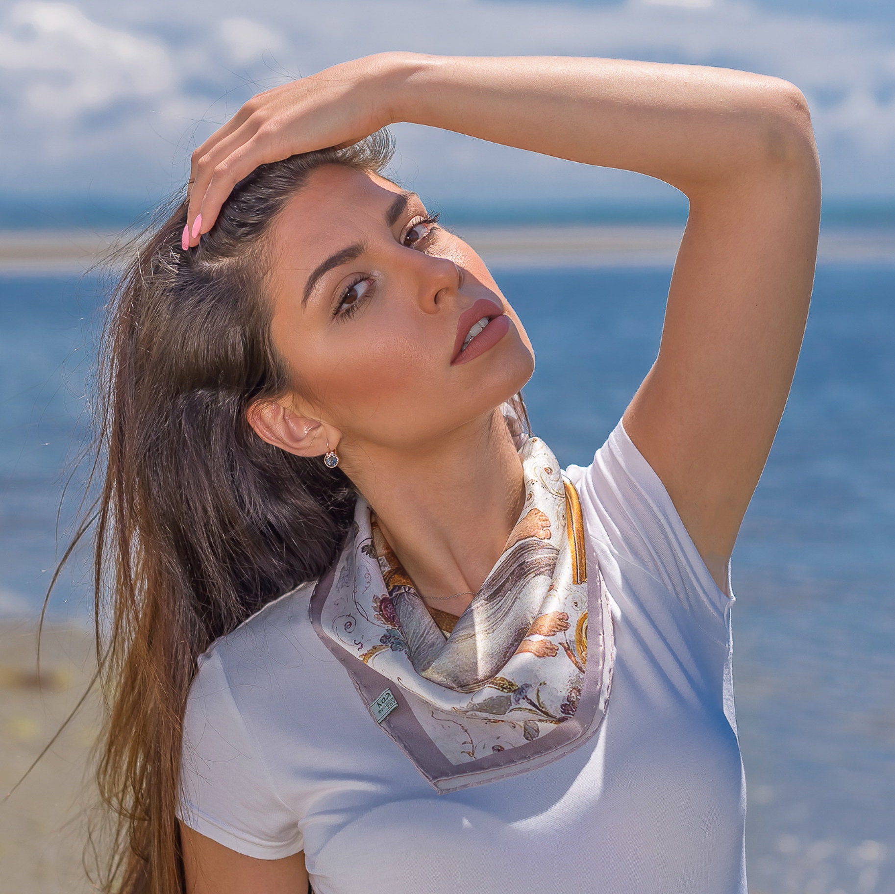 Ancient Greek Scarf, Handpainted Silk Scarf, Women Scarf, Summer Scarf ...