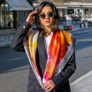 Red Silk Scarf Women, Silk Scarf, Silk Scarves, Ancient Greek Scarf ...