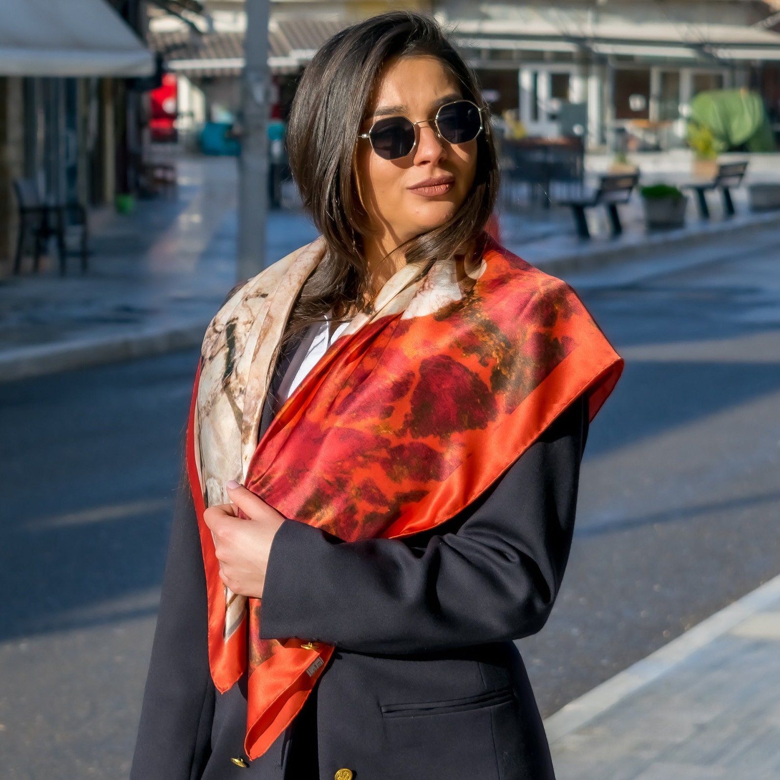 Ancient Greek Scarf Silk Scarf Red Scarf Square Scarf - Etsy