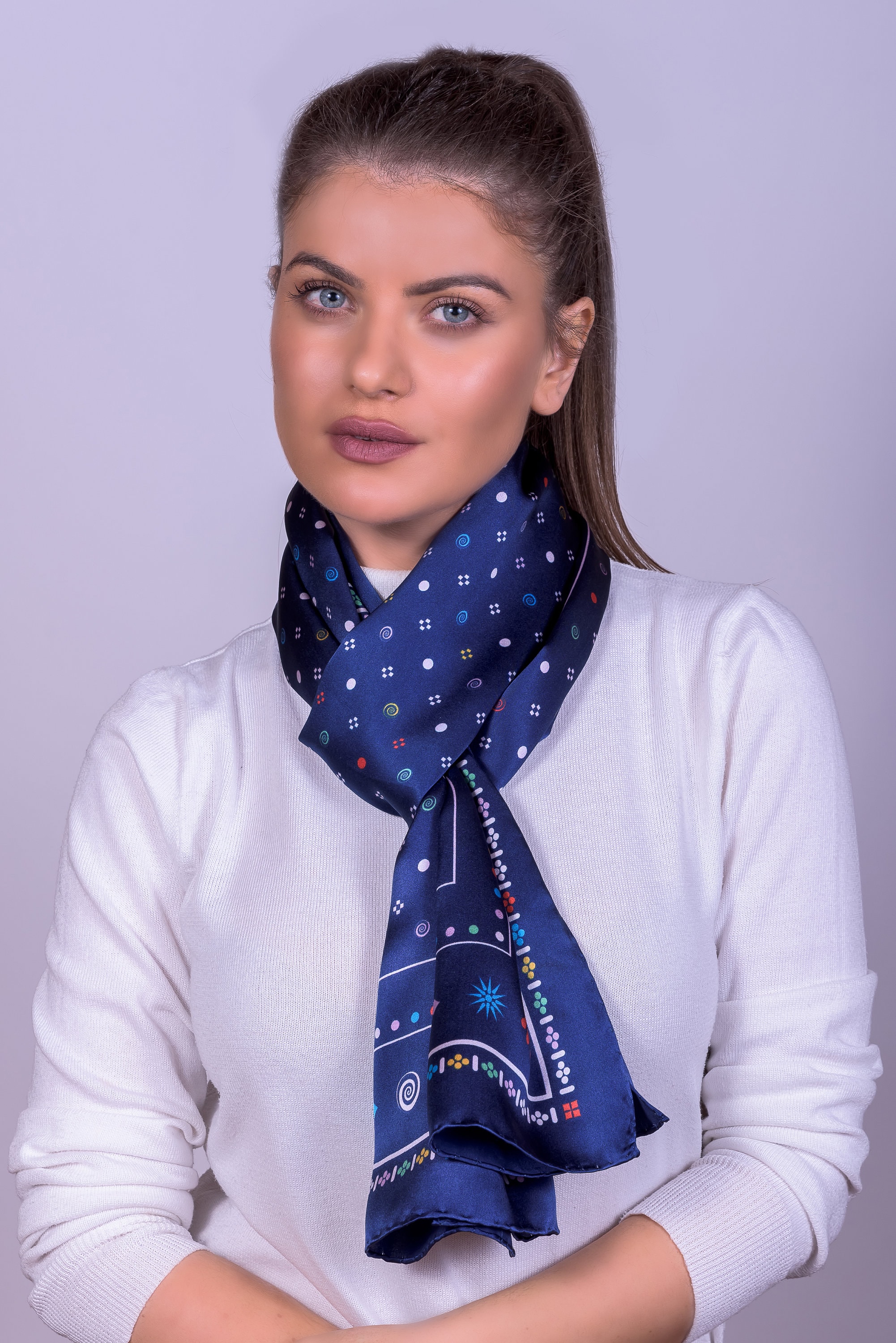 Blue Silk Scarf Women Hand Painted Scarf Summer Scarf Gift | Etsy