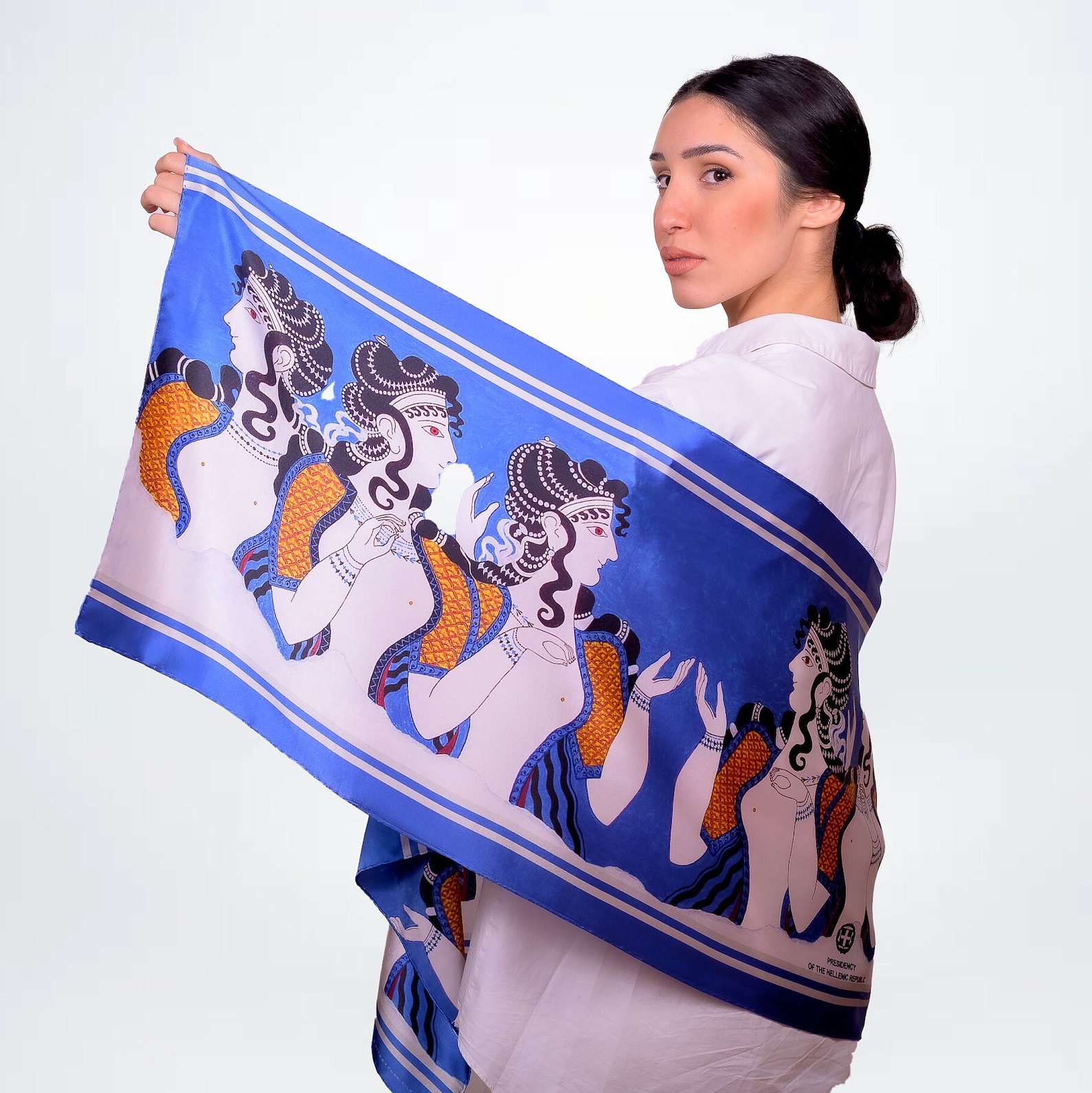 Blue Silk Scarf Ancient Greek Scarf Blue Scarf Handpainted - Etsy