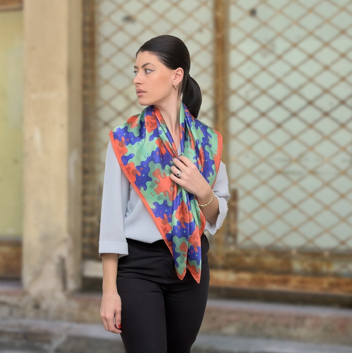 Large Square Scarf Silk Scarf Pure Silk Scarf Holiday Gift | Etsy