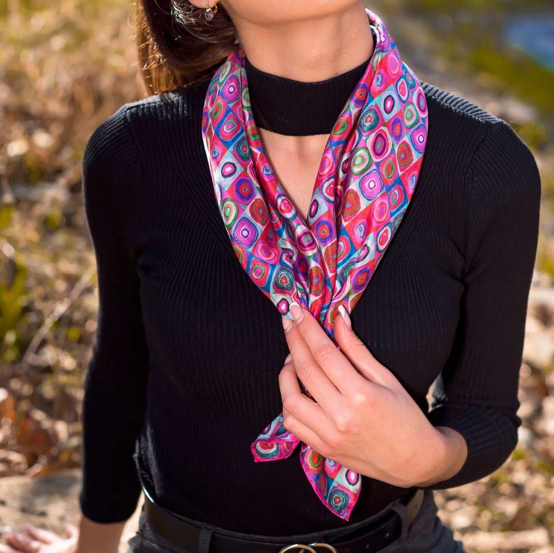 Pink Silk Scarf Women Scarf Square Pink Scarf Handmade - Etsy