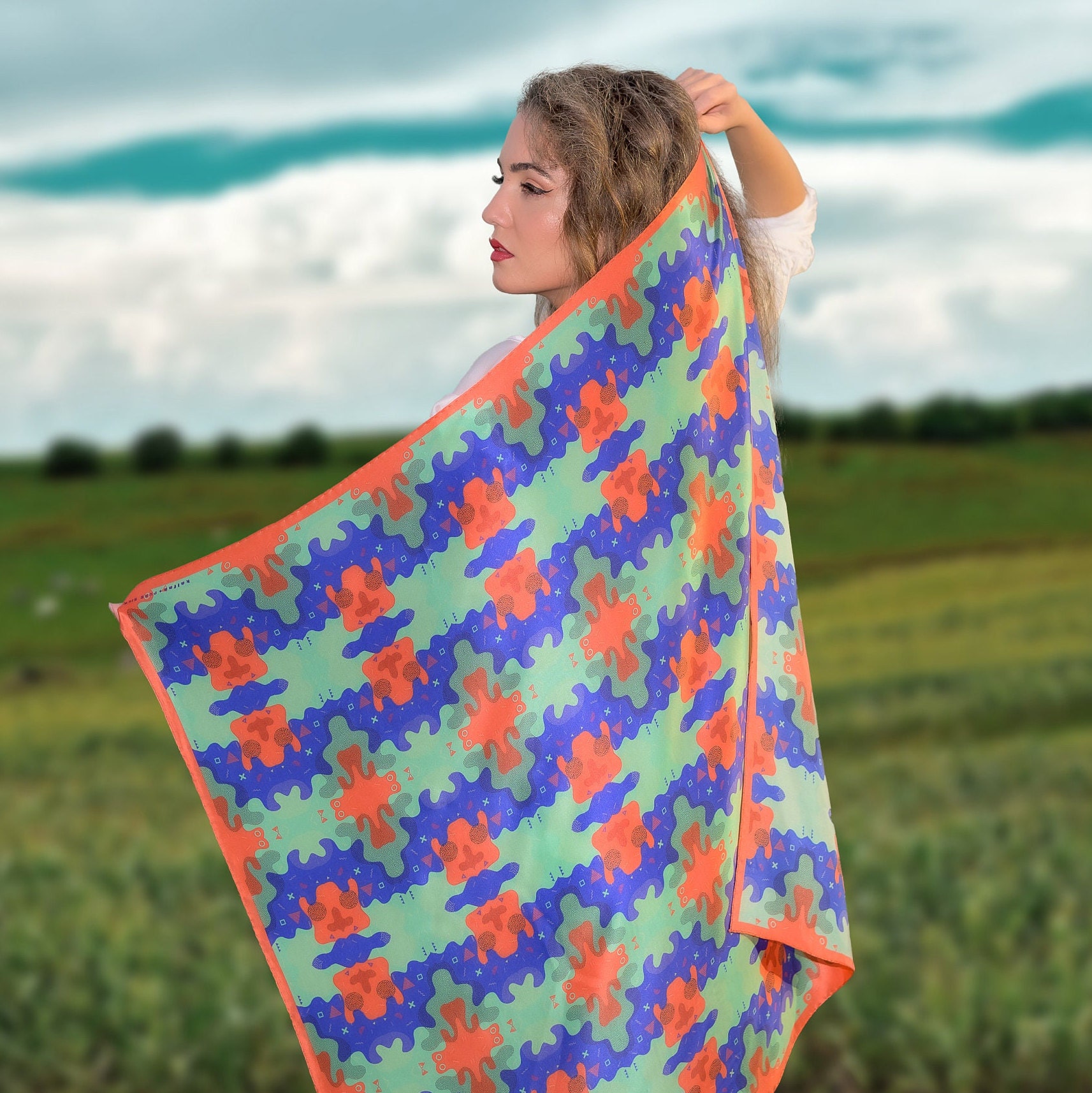 Large Square Scarf Silk Scarf Pure Silk Scarf Holiday Gift | Etsy