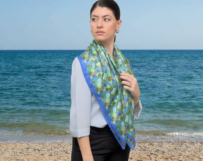 Large Silk Scarf Satin Scarf Pure Silk Scarf Gift for Her - Etsy