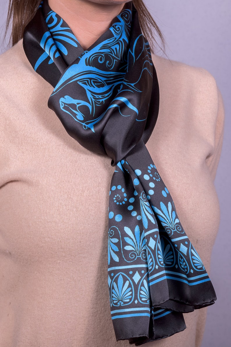 Black Silk Scarf Women Long Scarf Women Scarf Handmade | Etsy