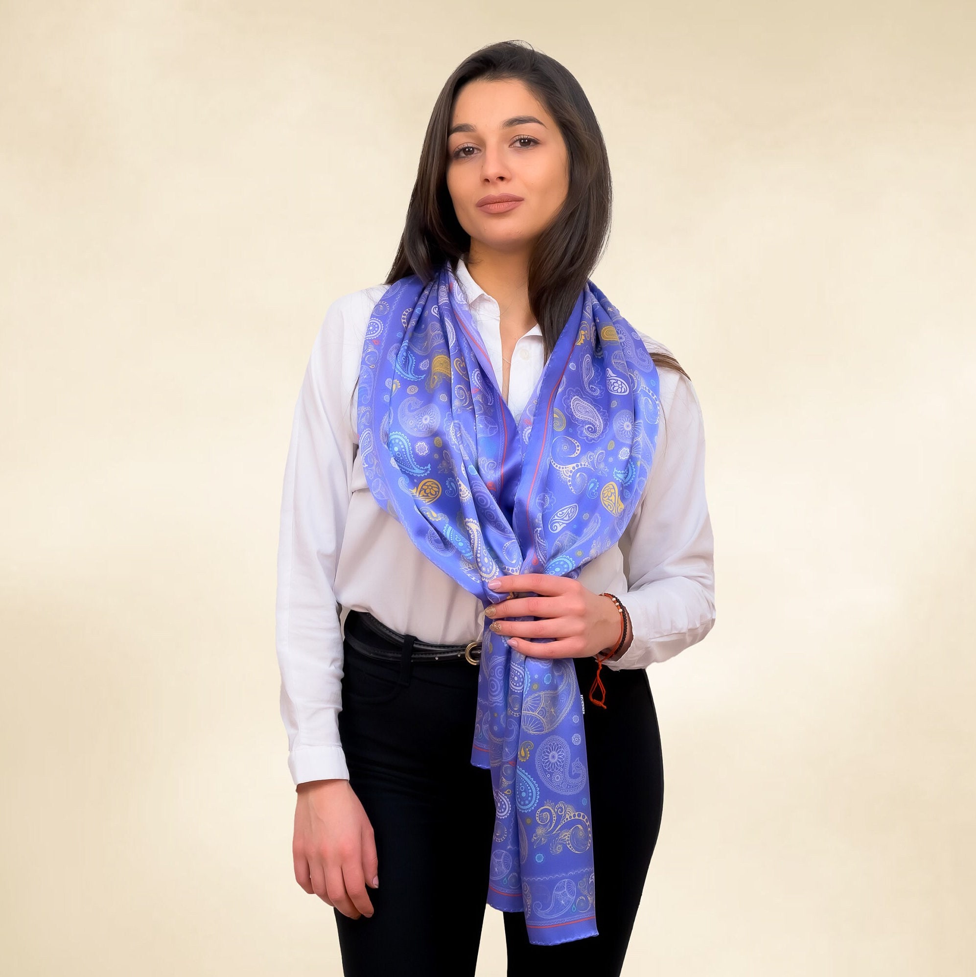 Lilac Silk Scarf, Bright Silk Scarf, Long Silk Scarf, Handmade Scarf ...