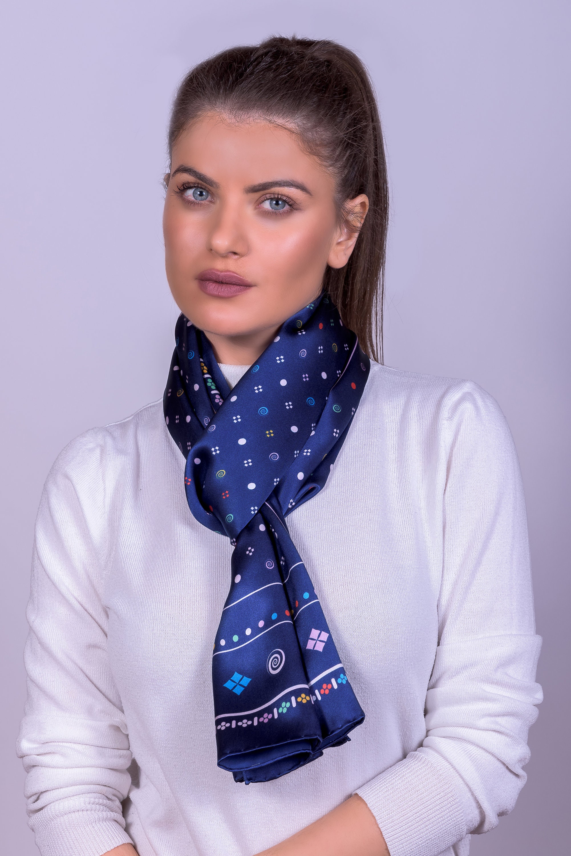 Blue Silk Scarf Women Hand Painted Scarf Summer Scarf Gift | Etsy