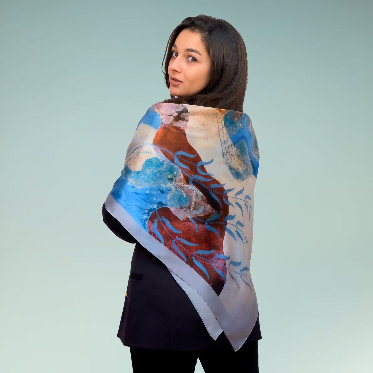 Ancient Greek Scarf Silk Scarf Square Scarf Greek - Etsy