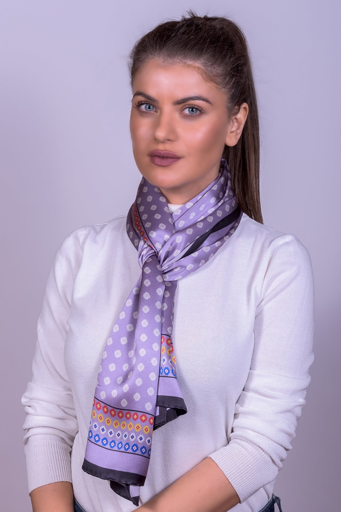 Summer Scarf Purple Silk Scarf Women Scarf Handmade Scarf | Etsy