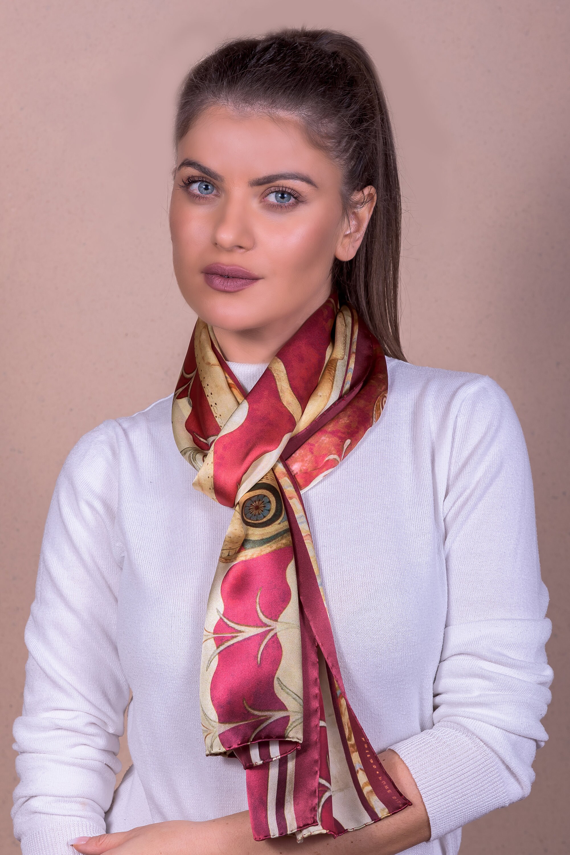 Red Silk Scarf Women, Handpainted Scarf, Red Scarf, Gift for Her, Made ...