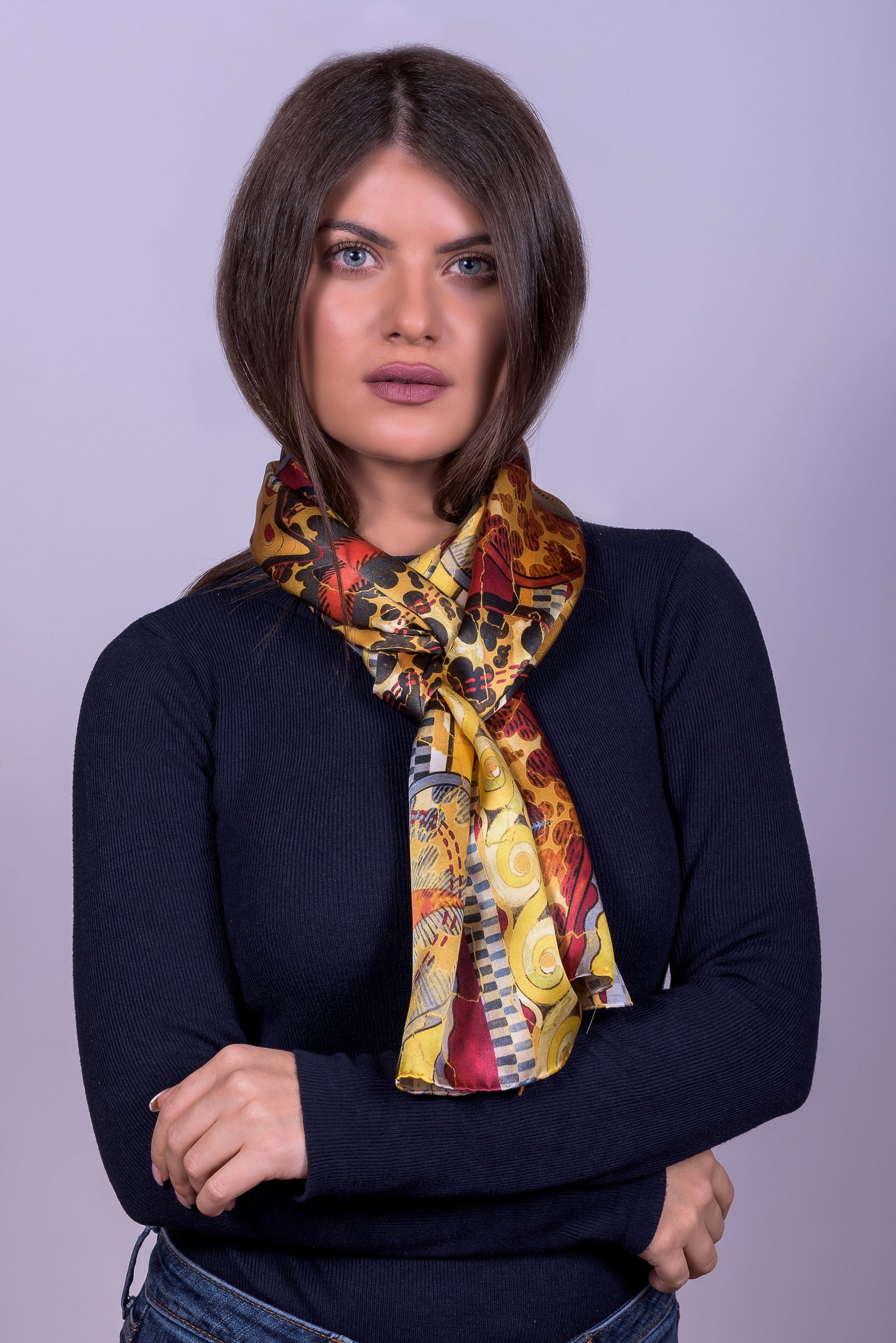 Yellow Silk Scarf Scarf Women Handpainted Scarf Gift for - Etsy