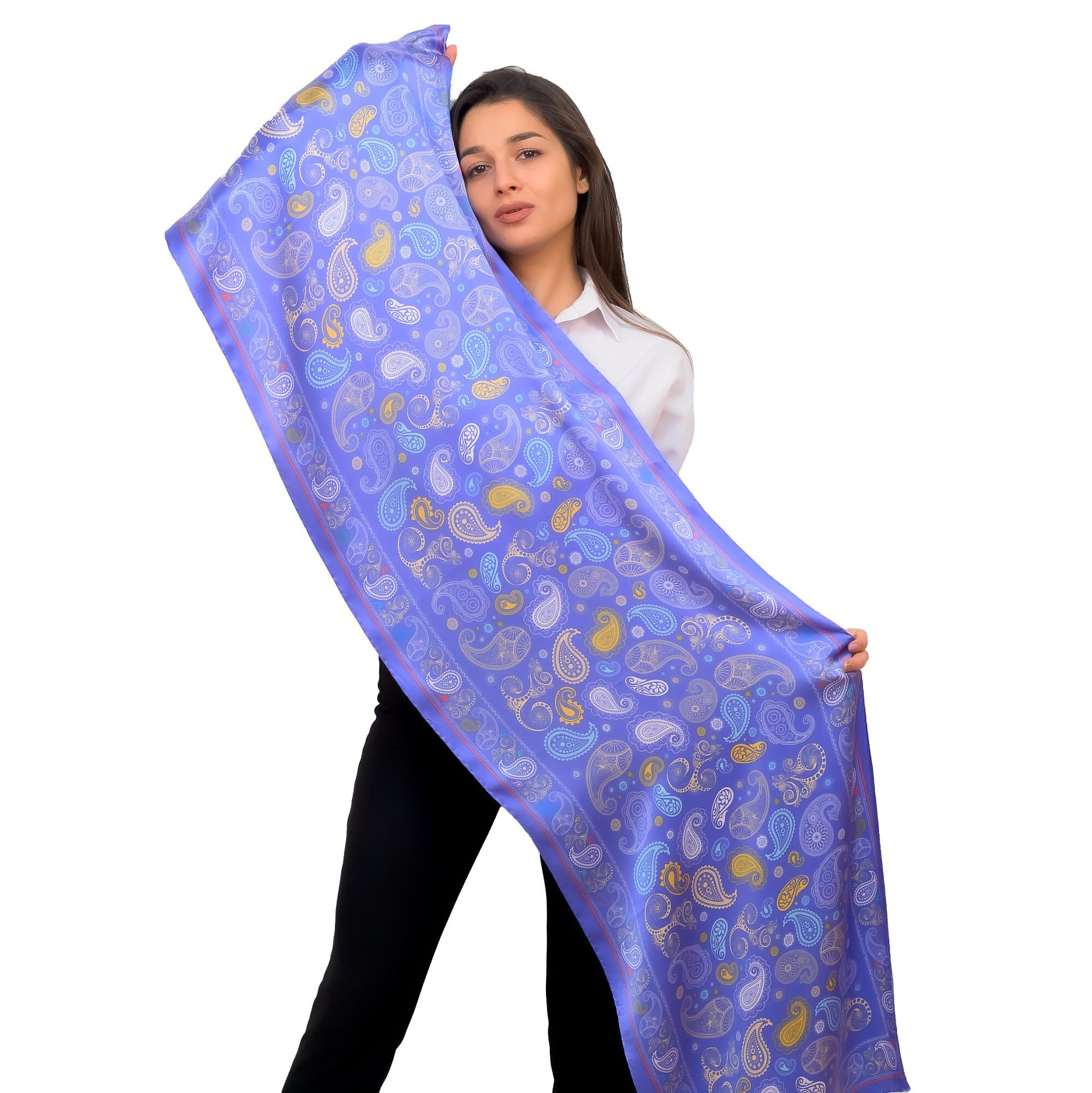 Lilac Silk Scarf, Bright Silk Scarf, Long Silk Scarf, Handmade Scarf ...