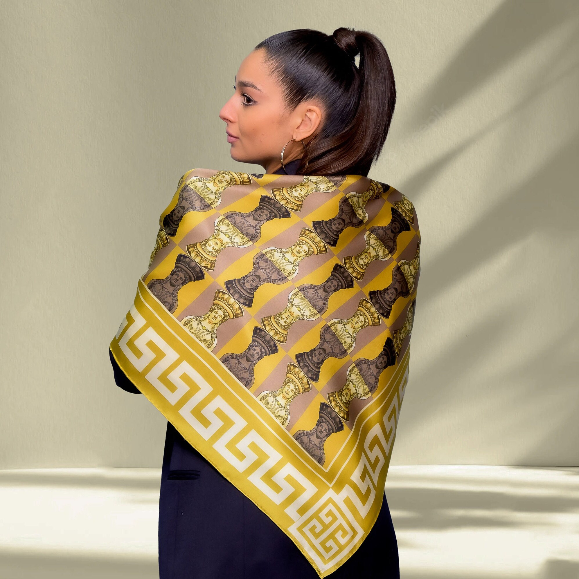 Large Silk Scarf Multicolor Silk Scarf Women Scarf Gift for - Etsy