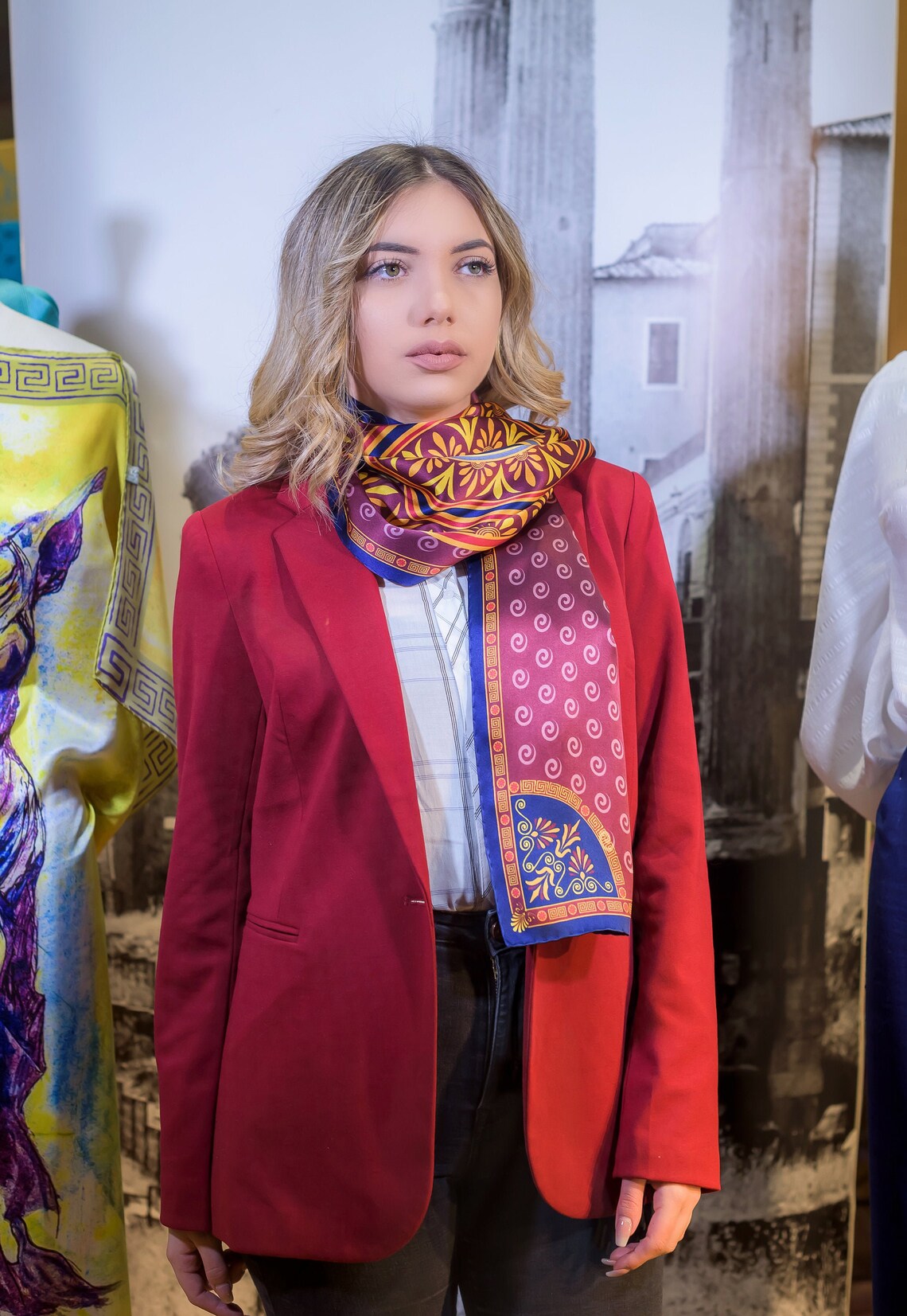 Bufanda larga bufanda de seda roja bufanda de mujer bufanda - Etsy España