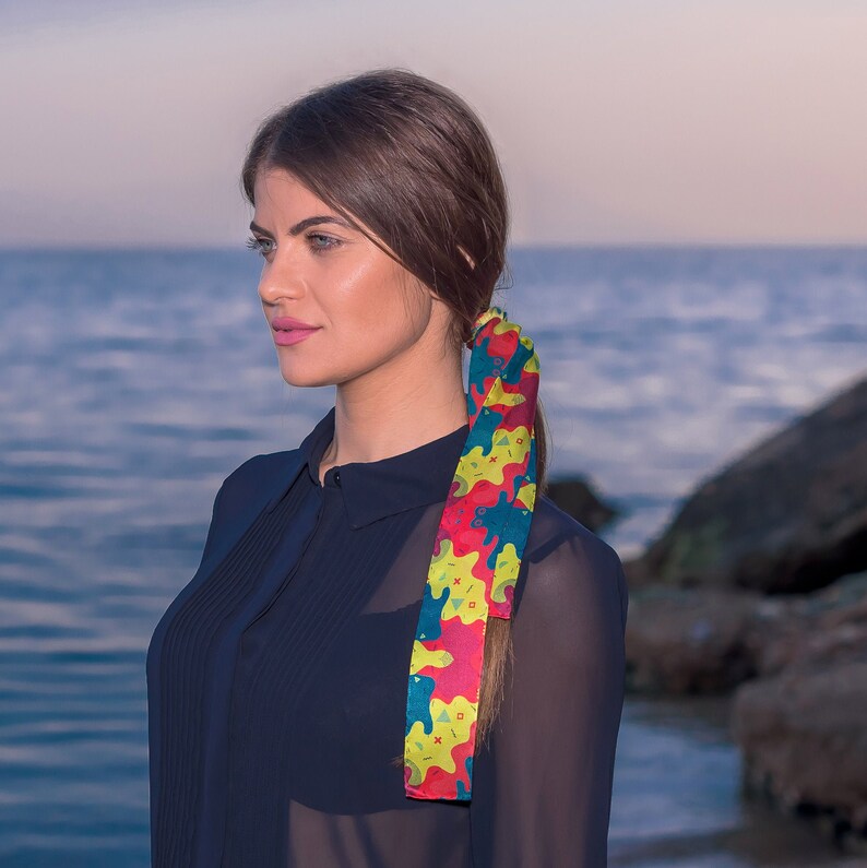 Hair Ribbon Colorful Silk Ribbon Silk Scarf Handpainted - Etsy