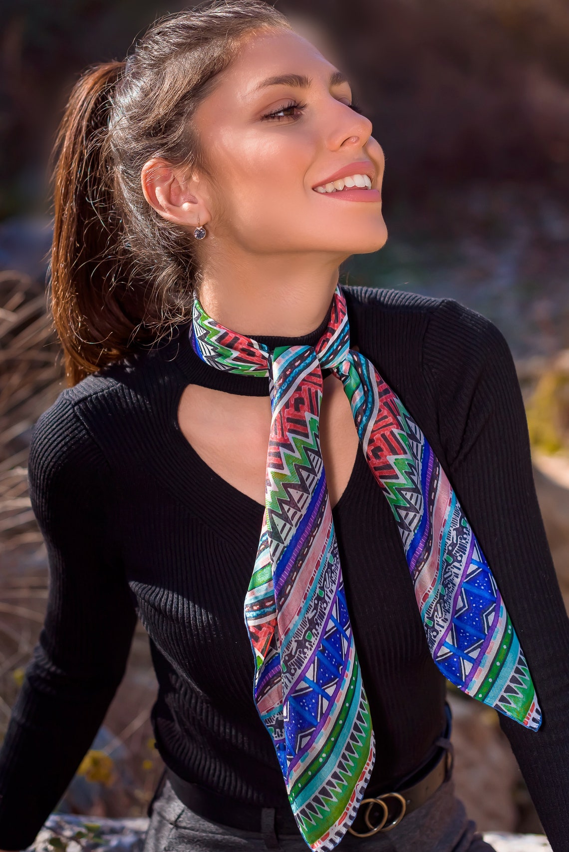 Summer Scarf Women Silk Scarf Square Scarf Colorful Scarf - Etsy