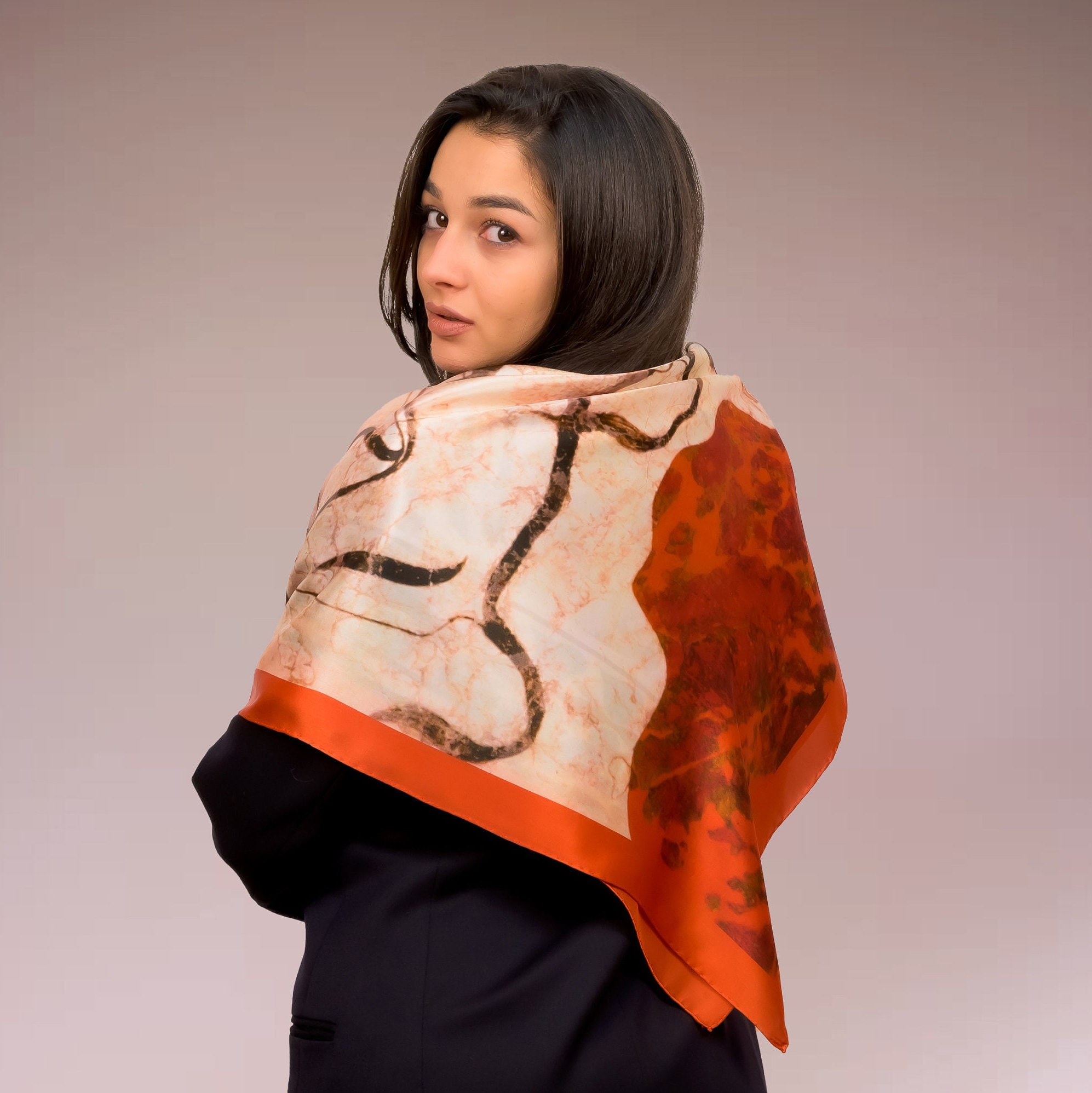 Ancient Greek Scarf Silk Scarf Red Scarf Square Scarf - Etsy