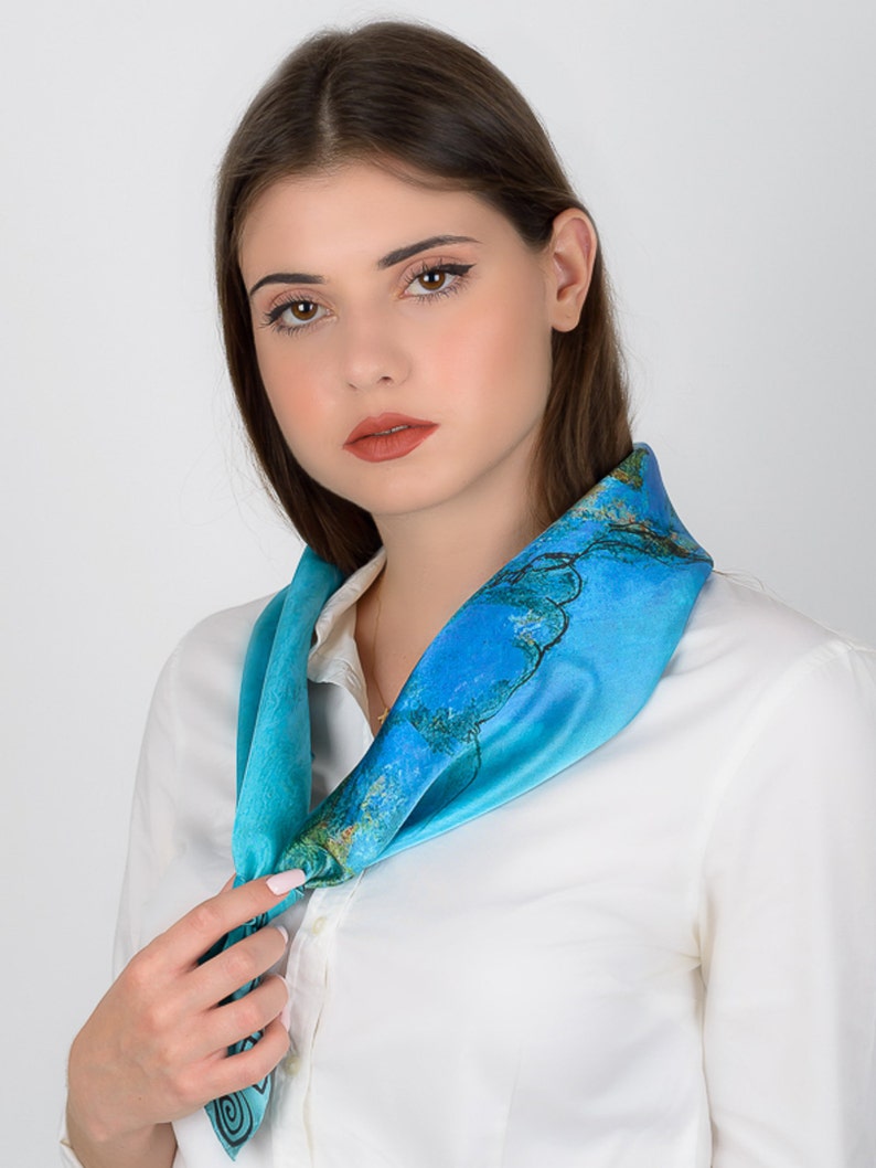 Silk Scarf, Ancient Greek Scarf, Blue Scarf, Square Scarf, Greek ...