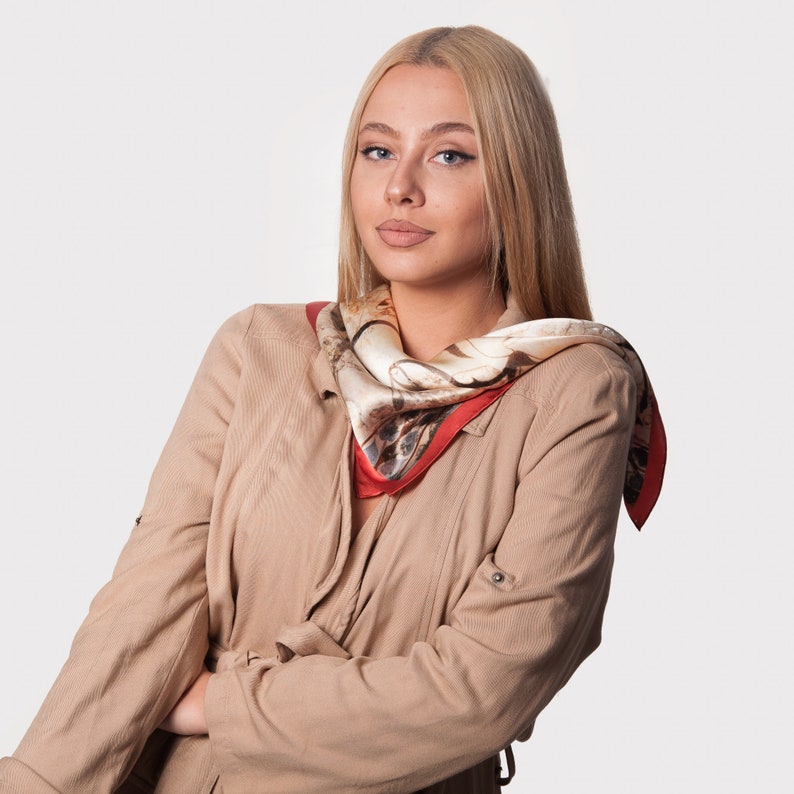 Ancient Greek Scarf Silk Scarf Red Scarf Square Scarf | Etsy