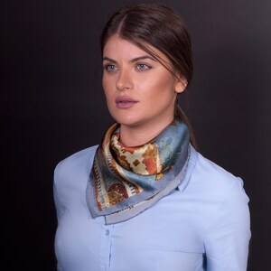 Ancient Greek Scarf, Handpainted Scarf, Silk Scarf, Square Scarf, Greek ...