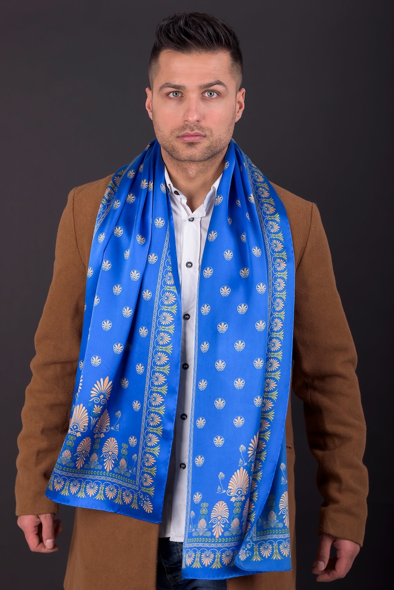 Blue Silk Scarf Handpainted Scarf Women Scarf Gift for Her - Etsy