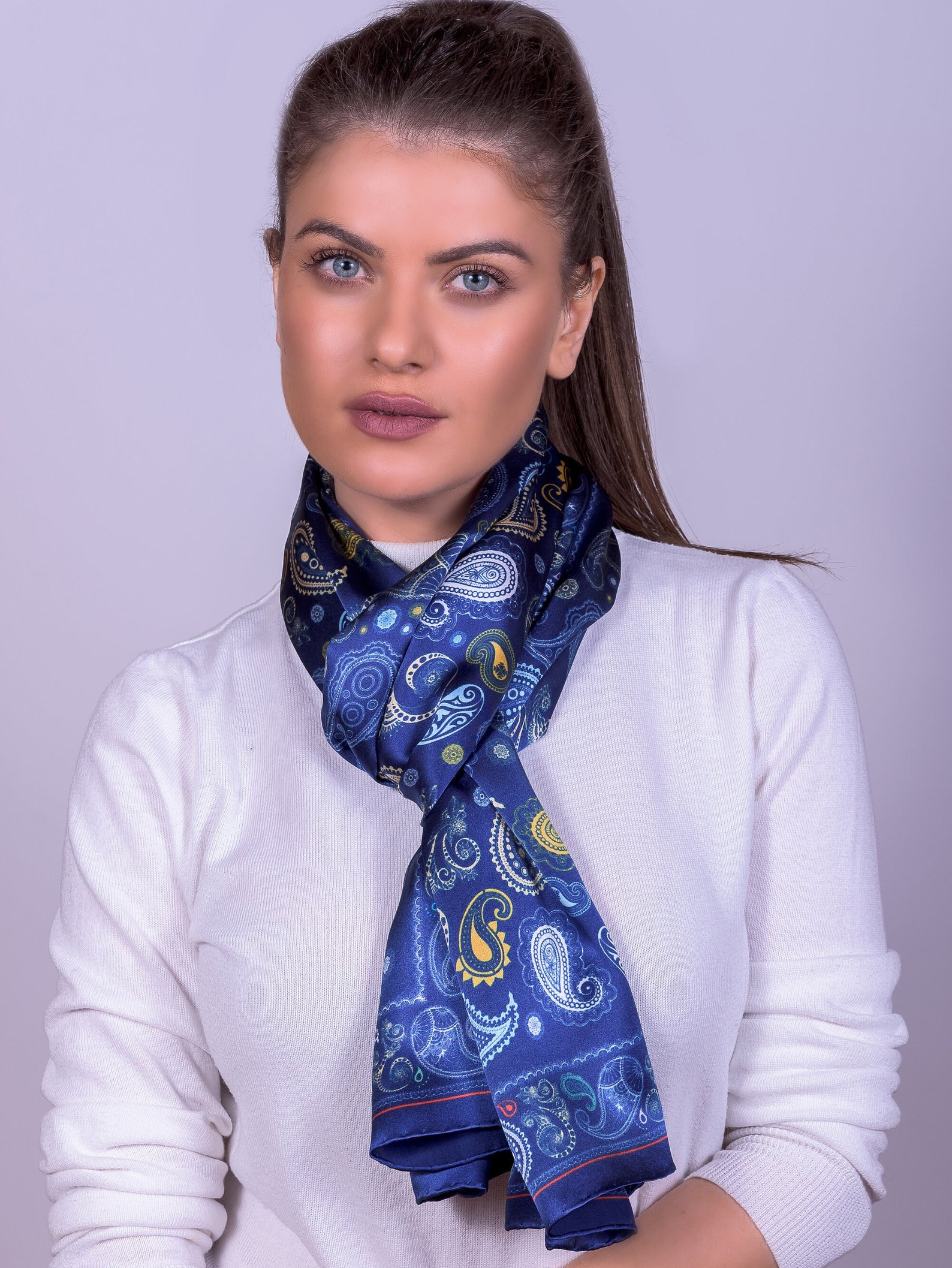Summer Scarf, Blue Silk Scarf, Hand Painted Scarf, Gift for Her, Made ...