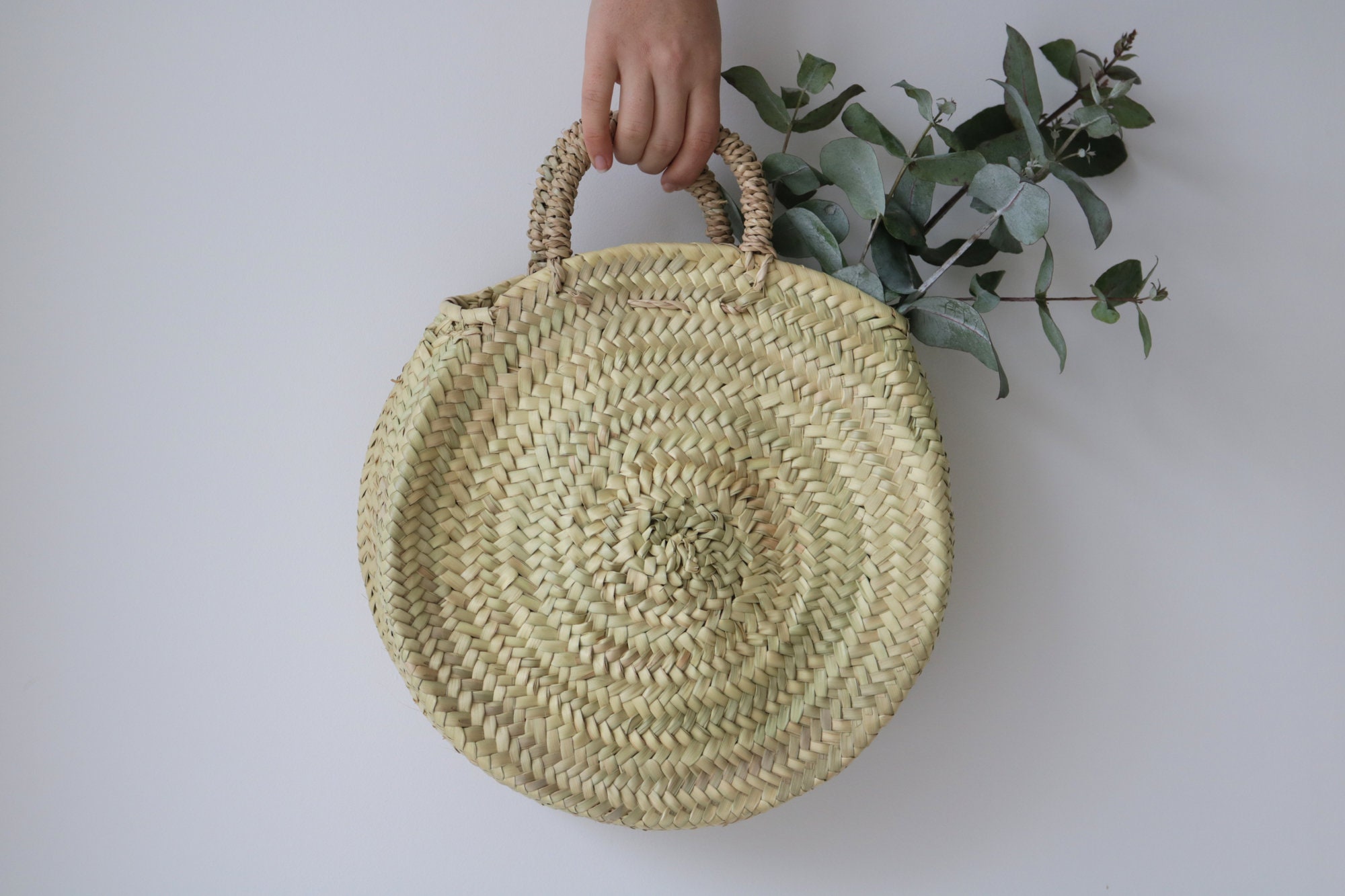 Small Round Basket Bag Straw Basket Bag Panier Rond Cesta | Etsy