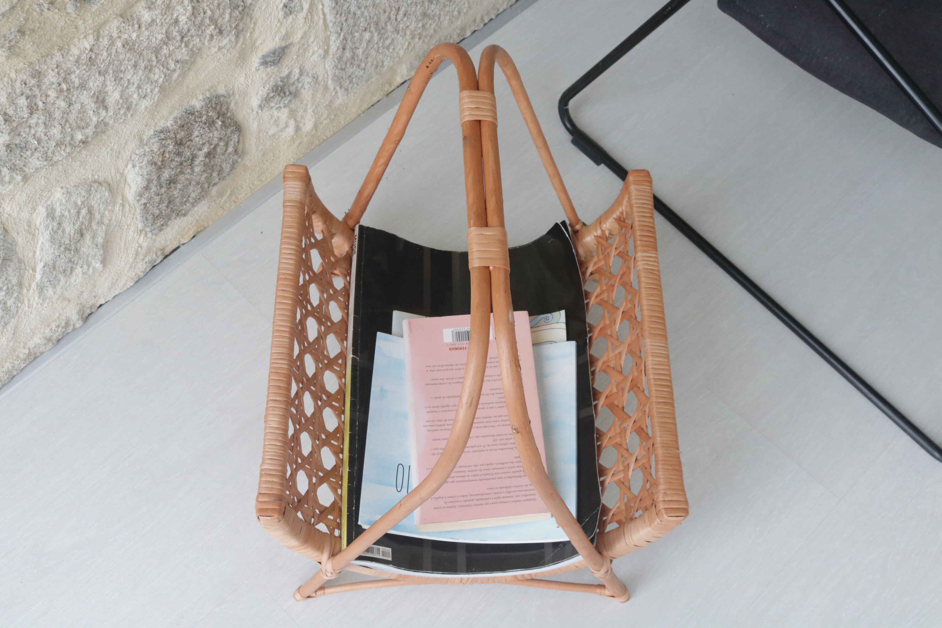 Wicker Magazine Rack Wicker Bamboo Magazine Holder | Etsy