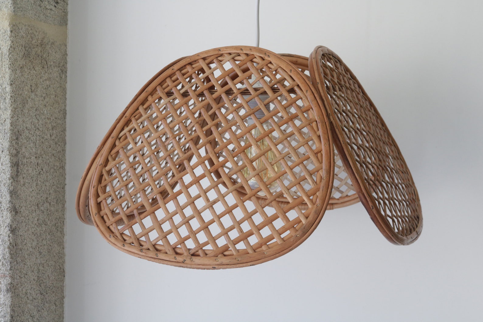 Wicker Chandelier, Flower Lamp Design, Lamp for Living Room, Wicker ...