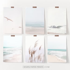 Blue Ocean Set of 6 Printed and Shipped, Coastal Wall Art, Tropical ...