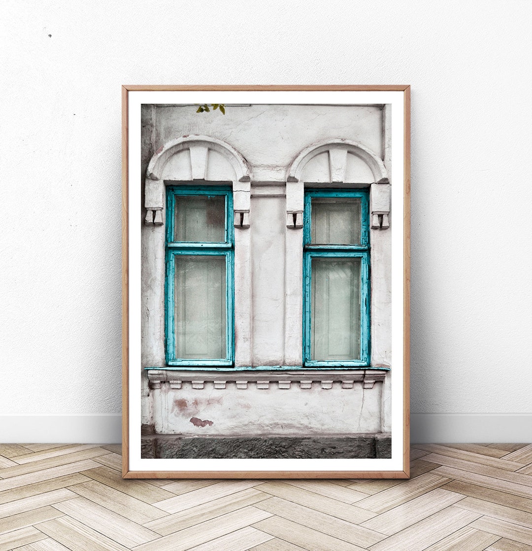 Blue Windows Print, Architecture Wall Art, Building Facade Photography ...