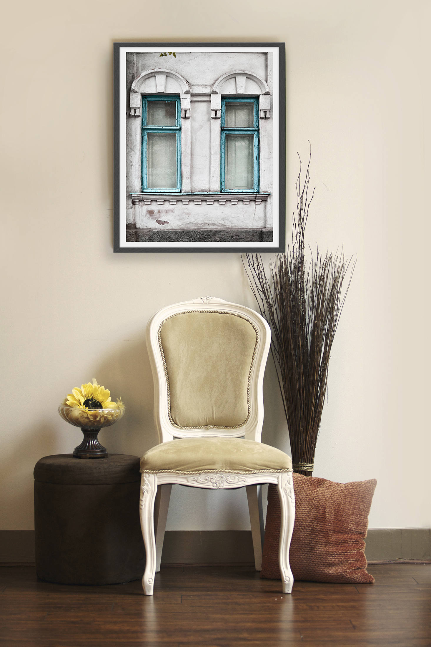 Blue Windows Print Architecture Wall Art Building Facade | Etsy