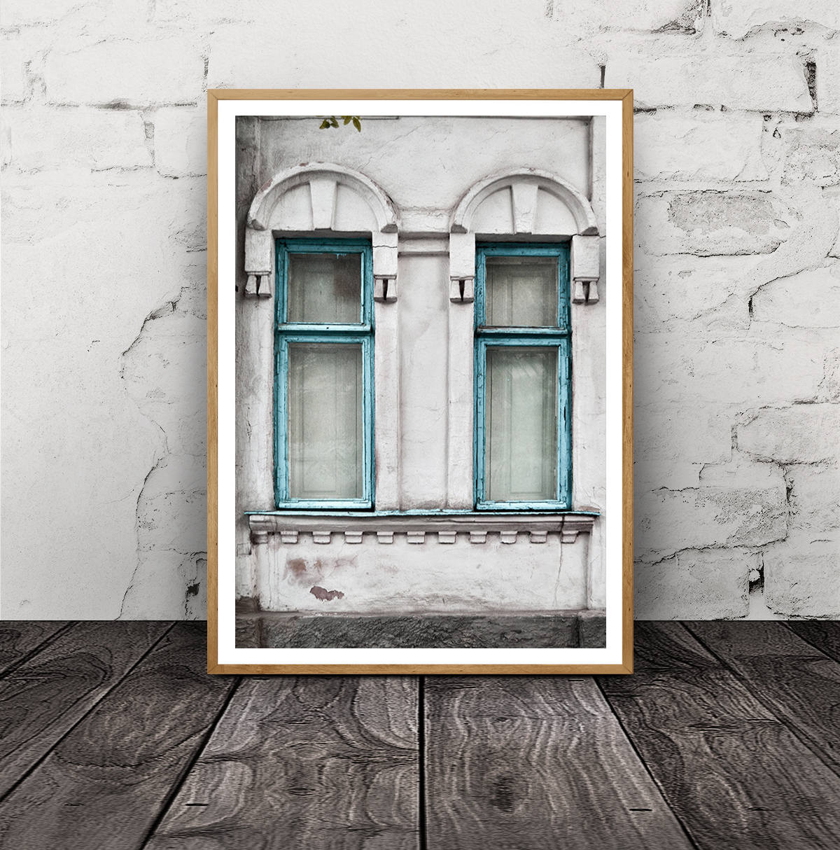 Blue Windows Print Architecture Wall Art Building Facade | Etsy