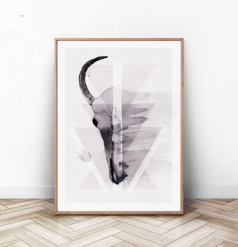 Boho Skull Print Boho Printable Art Boho Wall Art Tribal - Etsy