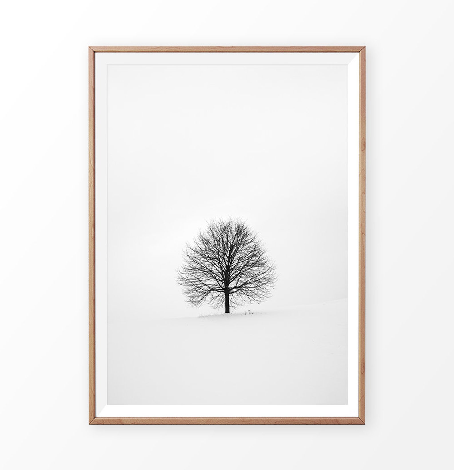 Black and White Minimalist Tree Print Minimalist Christmas - Etsy