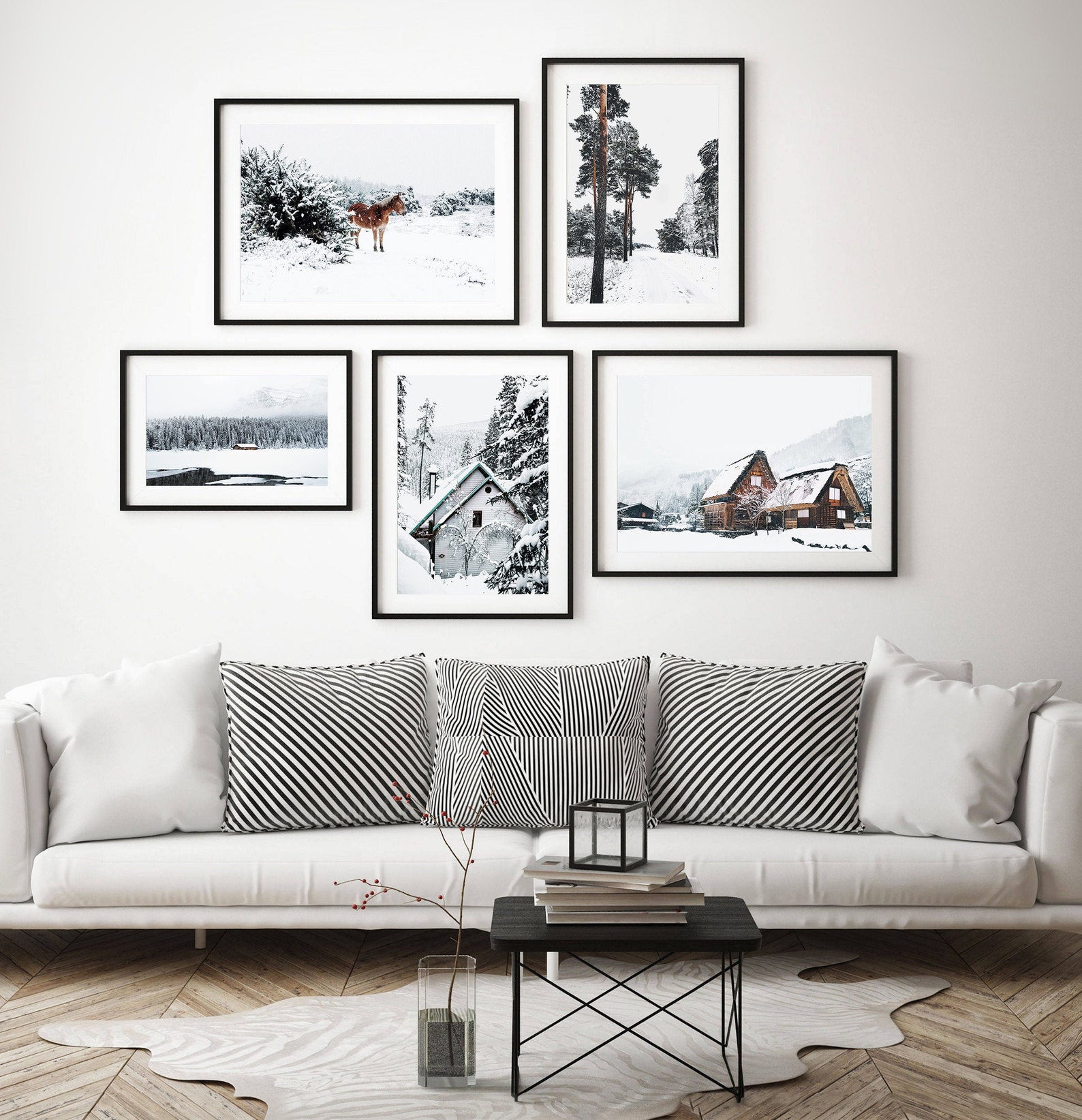 Winter Printable 5 Piece Holiday Decor. Christmas Wall Art | Etsy