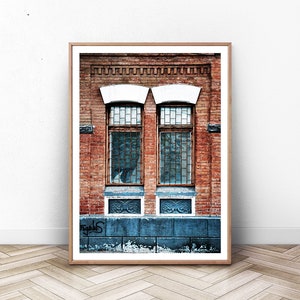 Architectural Print, Architectural Poster, Old Window, Grunge House ...