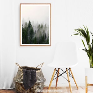 Forest Print Art, Forest Photography, Misty Forest, Nature Art, Set of ...