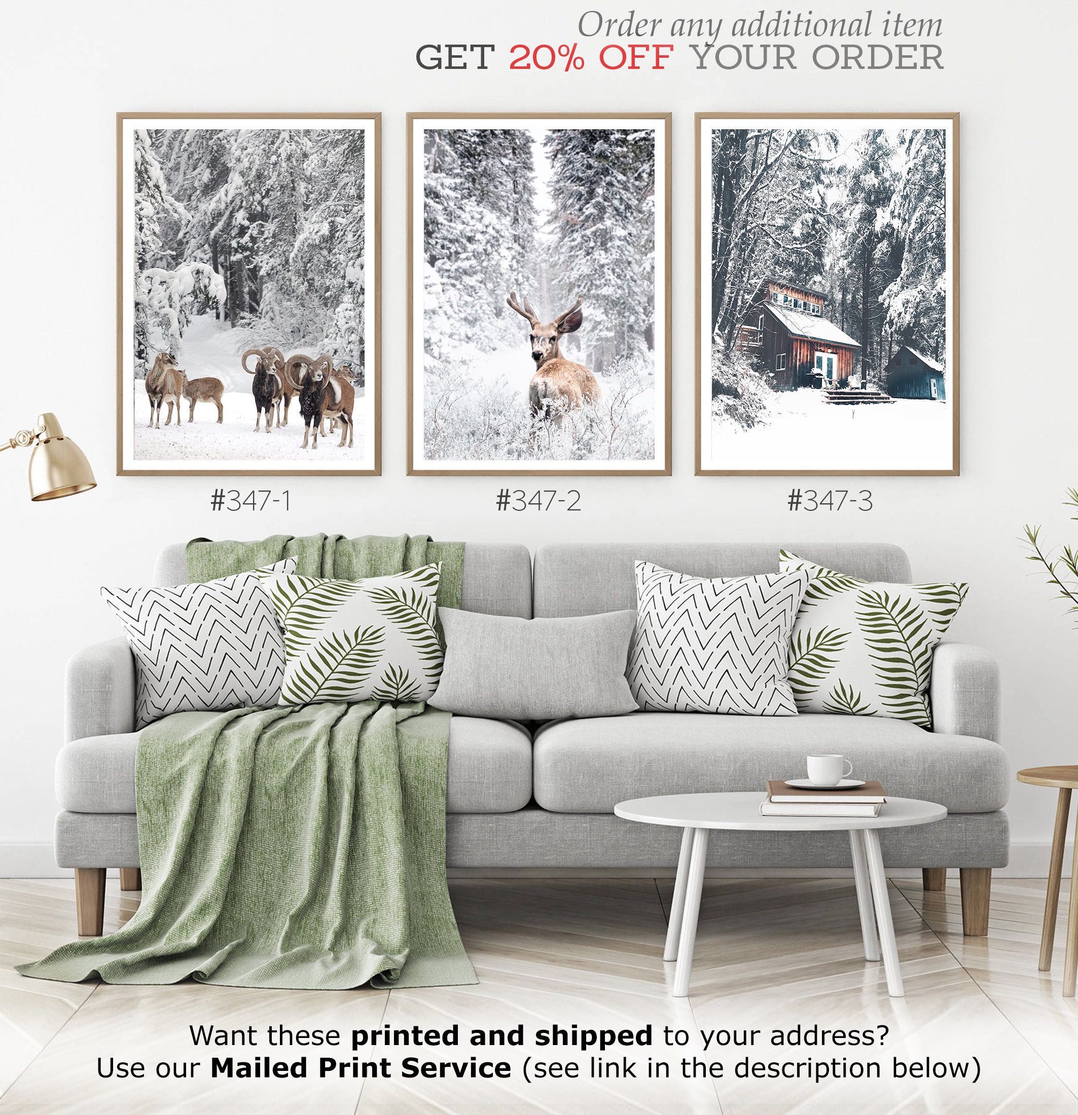 Christmas in Rustic Style Set of 3 Large Downloadable Prints - Etsy