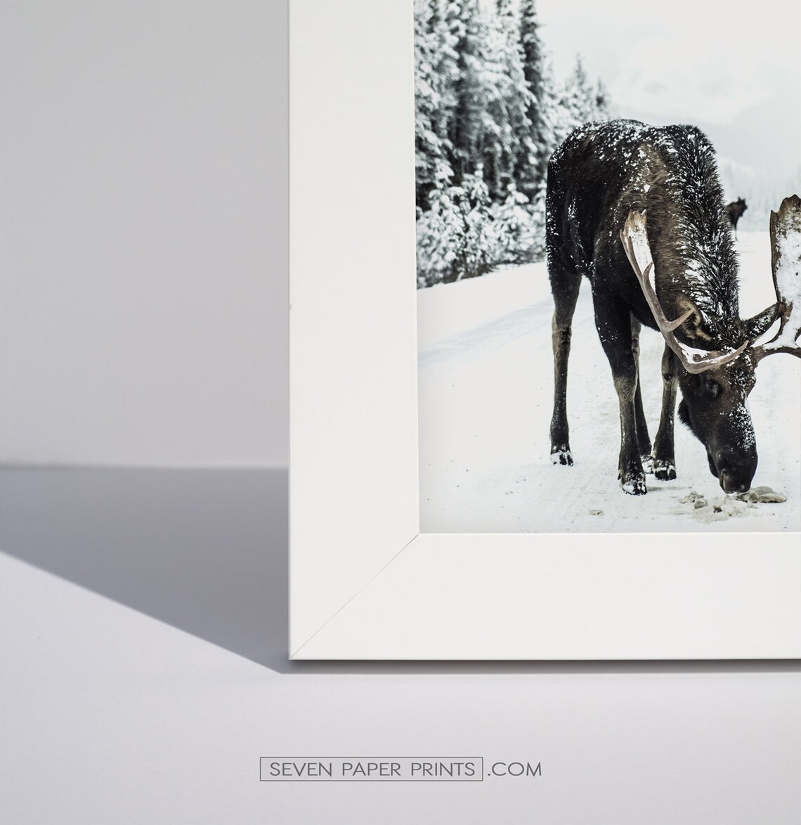 Winter Moose Print Set of 6 Framed Posters Log Cabin and - Etsy